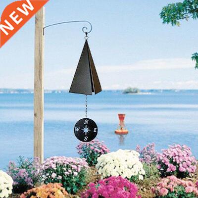 Wind Chime Triangle Cone Red Bird / Compass Pendant