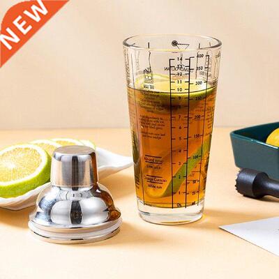 400ml Cocktail Shaker Stainless Steel Glass Bottle with