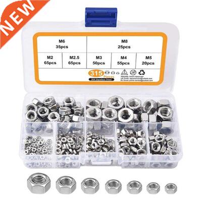 Hex Hexagon Nuts Assortment Kit M2 M2.5 M3 M4 M5 M6 M8 Metri