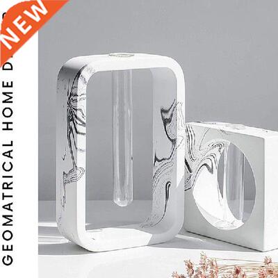 Flower Bud Tube Vase Handmade Ink Effect Design And Smooth