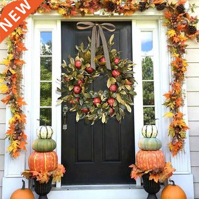 Autumn Color 35cm Pomegranate Wreath Christmas Decoration