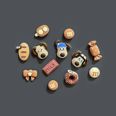 小狗狗可爱卡通3d立体贴纸水壶杯子创意diy手工装饰配件树脂贴片