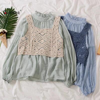 钩花镂空针织宽松小马甲