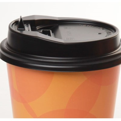 12/16oz 9.0cm白色黑色开关扣盖 平口盖 一次性纸杯咖啡杯盖100个