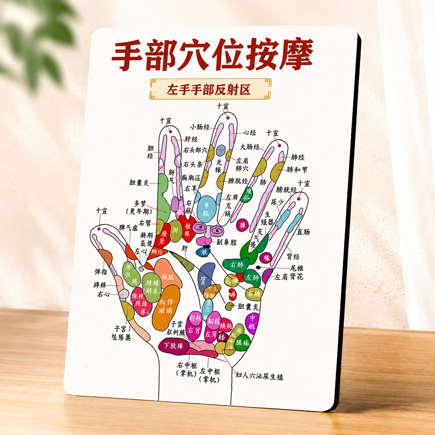中医手部穴位按摩反射区参考图摆台养生馆家用桌面装饰摆件