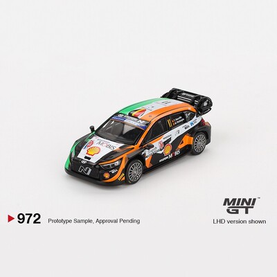 MINIGT972纸盒现代i20NRally1 2023Croatia冠军车64静态合金车模