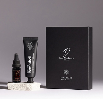 现货Dani Mackenzie美国有机精油香水、护手霜套装Bomb shell香气