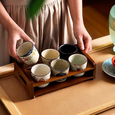 中式复古家用陶瓷小茶杯水杯杯6只套装主人杯杯子喝茶杯单杯专用