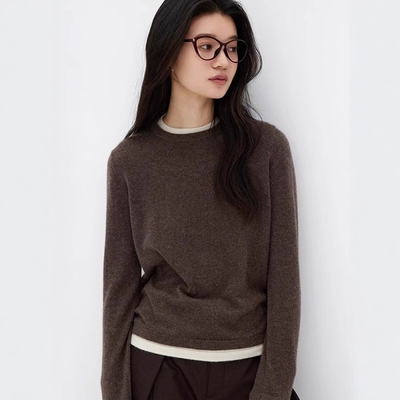 【送运费险】撞色假两件慵懒毛衣