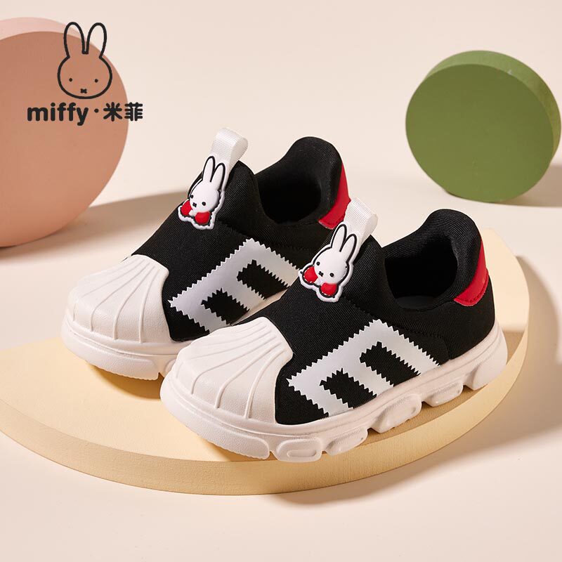Miffy米菲童鞋春秋新款女童一脚蹬防撞鞋头运动鞋防滑稳步幼童鞋