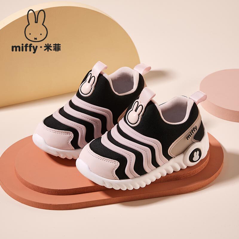 Miffy米菲童鞋春秋新款女童防撞学步鞋一脚蹬稳步防滑防踢幼童鞋