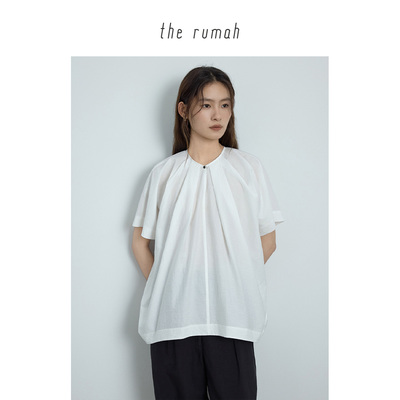 therumah | molo空气感棉短袖衬衫 四色 一片式廓形经典褶皱设计