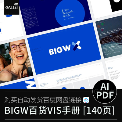 BIGW百货连锁店品牌vi手册VIS标识LOGO平面设计AI/PDF设计素材
