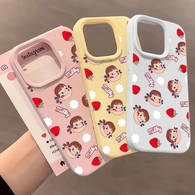 满屏草莓女孩适用于华为p70pro手机壳mate60新款pura80创意nova14/13/12荣耀90/100/200/300防摔magic7保护套