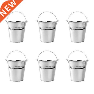 OUNONA 6pcs 10.5x7.2x10.5cm Mini Tinplate Metal Bucket