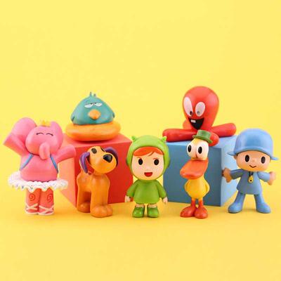 7Pcs/Set Kawaii Pocoyo Animal Toy Bird Duck Elephant Doll To