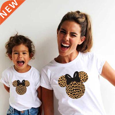 Leopard Print Family Matching Clothes Mommy and Me Clothes W