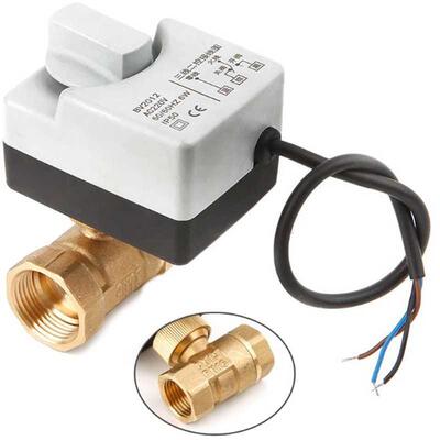 Ac220V 2 Way  Wires Motorized Ball Valve Electric Actuator