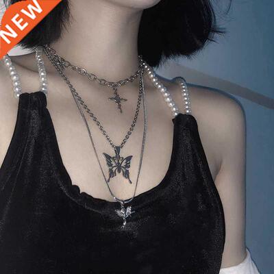 HUNZHI 2020 3pcs/set Three Lyer Butterfly Cross ngel Pend