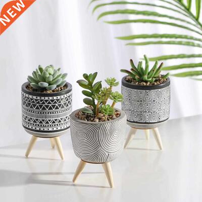 TERESA'S COLLECTIONS 3pcs Ceramic Succulent Plant Pots Artif
