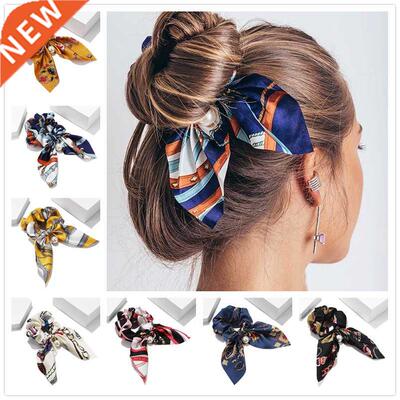 New Chiffon Bowknot Elaic Hair Bands For Women Girls Solid