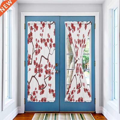 Plum Blossom Flower White Door Curtains Decor Home Bedroom
