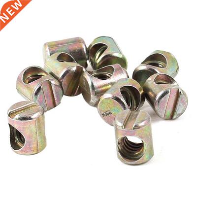 10 Pcs 5 * 9.5 Slotted Cross Dowel Barrel Bolt Nuts Bronz