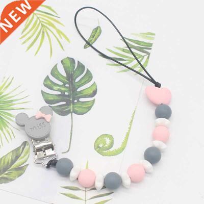 Silicone Round Bes and Star Bes Pacifier Clip Chain Stra