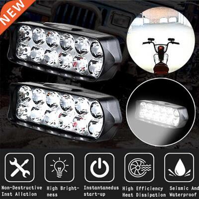 Motorcycle Hedlights Spotlights Moto Scooter Bike Fog Spot