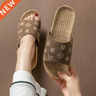Suihyung New Flax Slippers For Women Men Summer Casual Flat