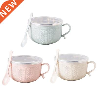 Noodle Bowl with Lid Spoon Non-Slip Mixing Bowl Stainless St