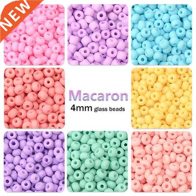 4mm Uniform Glass Seed Beads Mix Macaroon Colors Matte Frost