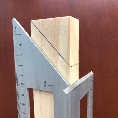 Aluminum Alloy Wooden Sque Multifunction Ruler 45 90 Degre
