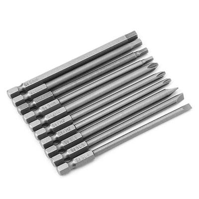 10 Pcs Torx Slotted PH2 Screwdriver Bit S2 Steel 1/4 Hex Sha