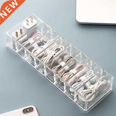 Cable Storage Box Transparent Plastic Data Line Storage Cont
