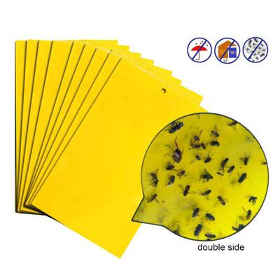 30-100pcs Strong Fly Traps Bugs Sticky Board Dual-Sided Catc