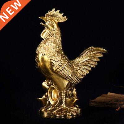 Brass Rooster Cock Figurine Statue Chinese Lucky Fengshui