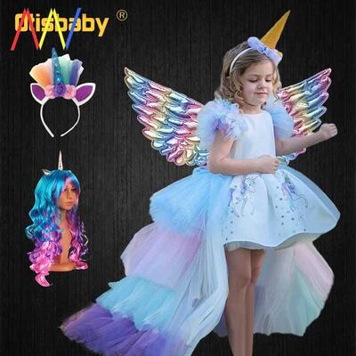2020Princess Girls Girl Unicorn Cute kid Baby for Kids Dress