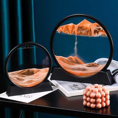 Moving Sand Art Picture Round Glass D Deep Sea Sandscape In
