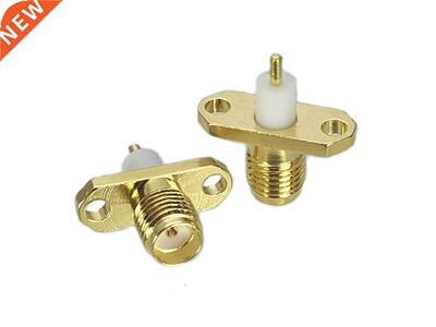10Pcs Connector SMA Female jack 2-Holes Flange Solder PTFE P