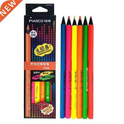 *Marco Raffine 6pcs Black Wood Colored Pencils lapis de colo