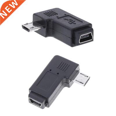 Right 90 Degree Micro Mini USB Connector Adapter, Mini USB F