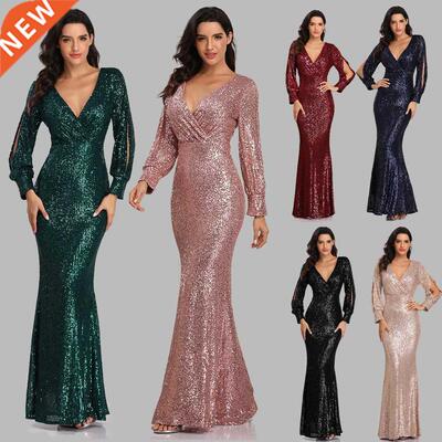 Sexy V-neck Mermaid Evening Dress Long Formal Prom Party Gow