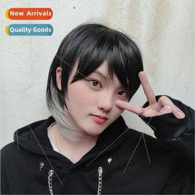 Wolf tail wig female short hair Korean handsome hanging ear