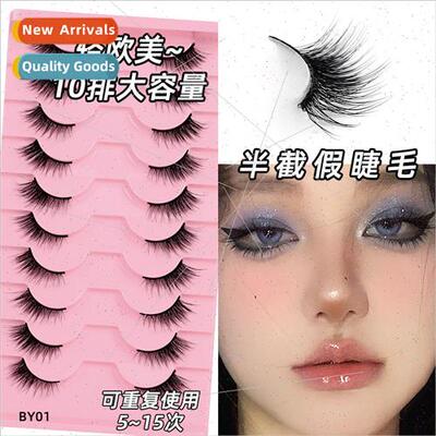 Europe Half Eye 3D Short Cat Eye Eyelash 10 Pairs mulation E
