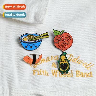 New creative eating badge salmon avocado ramen donut alloy b