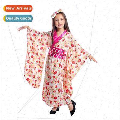 Children Japanese Kimono Kids Asian Geisha Halloween Stage P