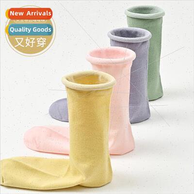 Spring summer new socks girls rolled edge stacked socks good