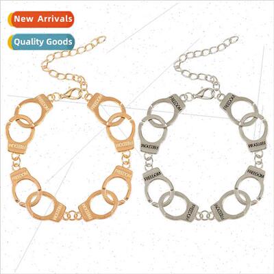 Europe ins fashion couple handcuff bracelet alloy retro mash