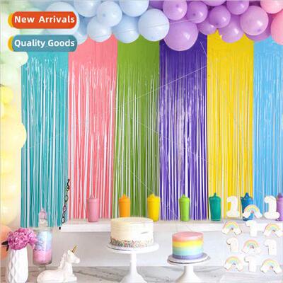 2023 fluorescent macaron rain curtain childrens party annive